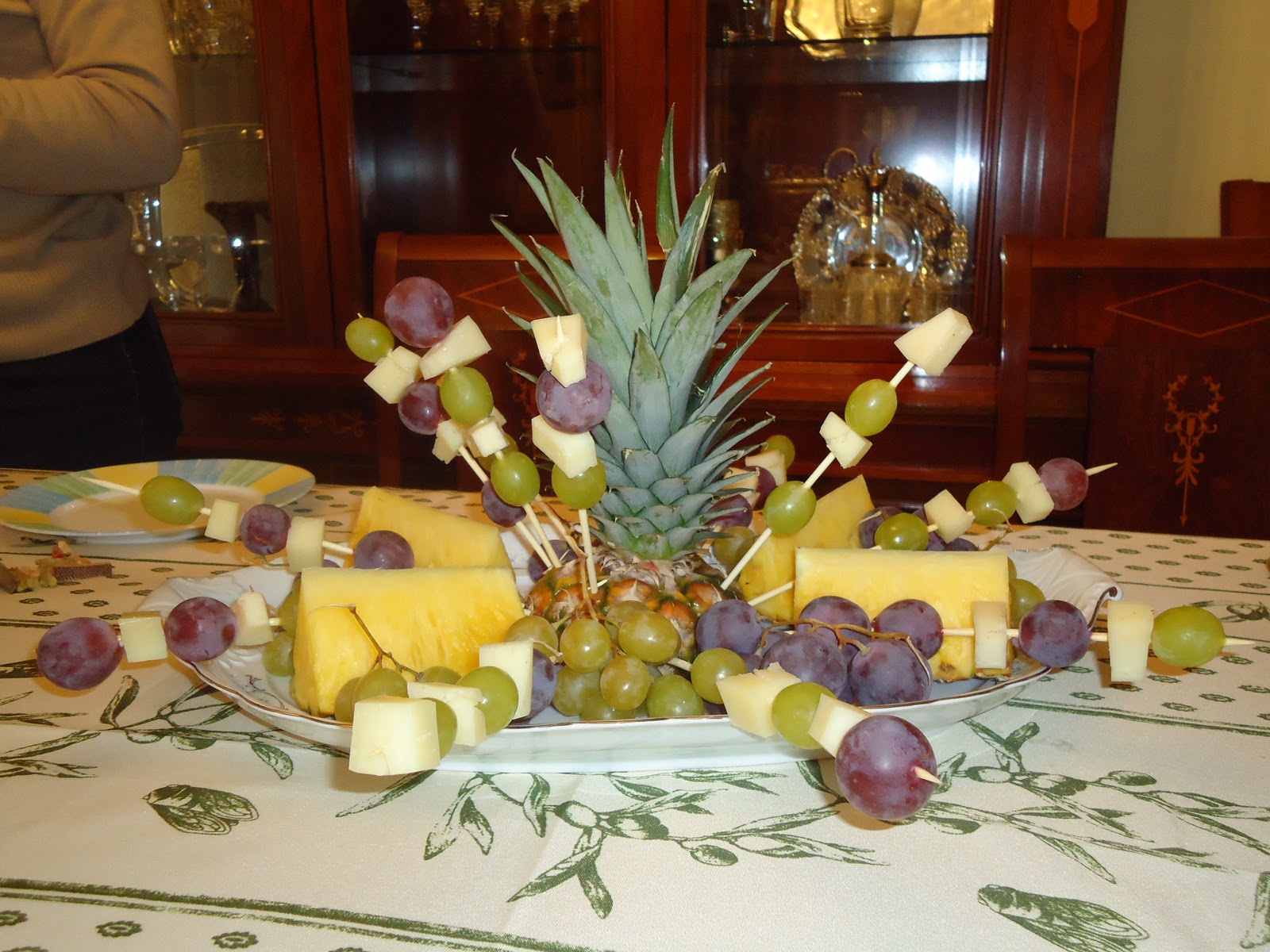 Mi libreta de recetas: Centro de mesa de uvas con queso