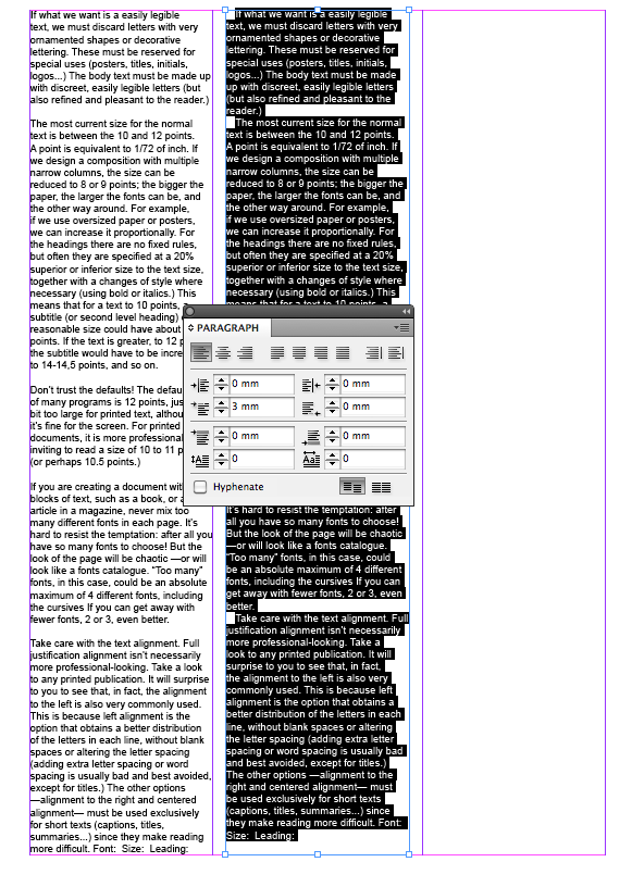 DESIGN PRACTICE: Type- paragraphs