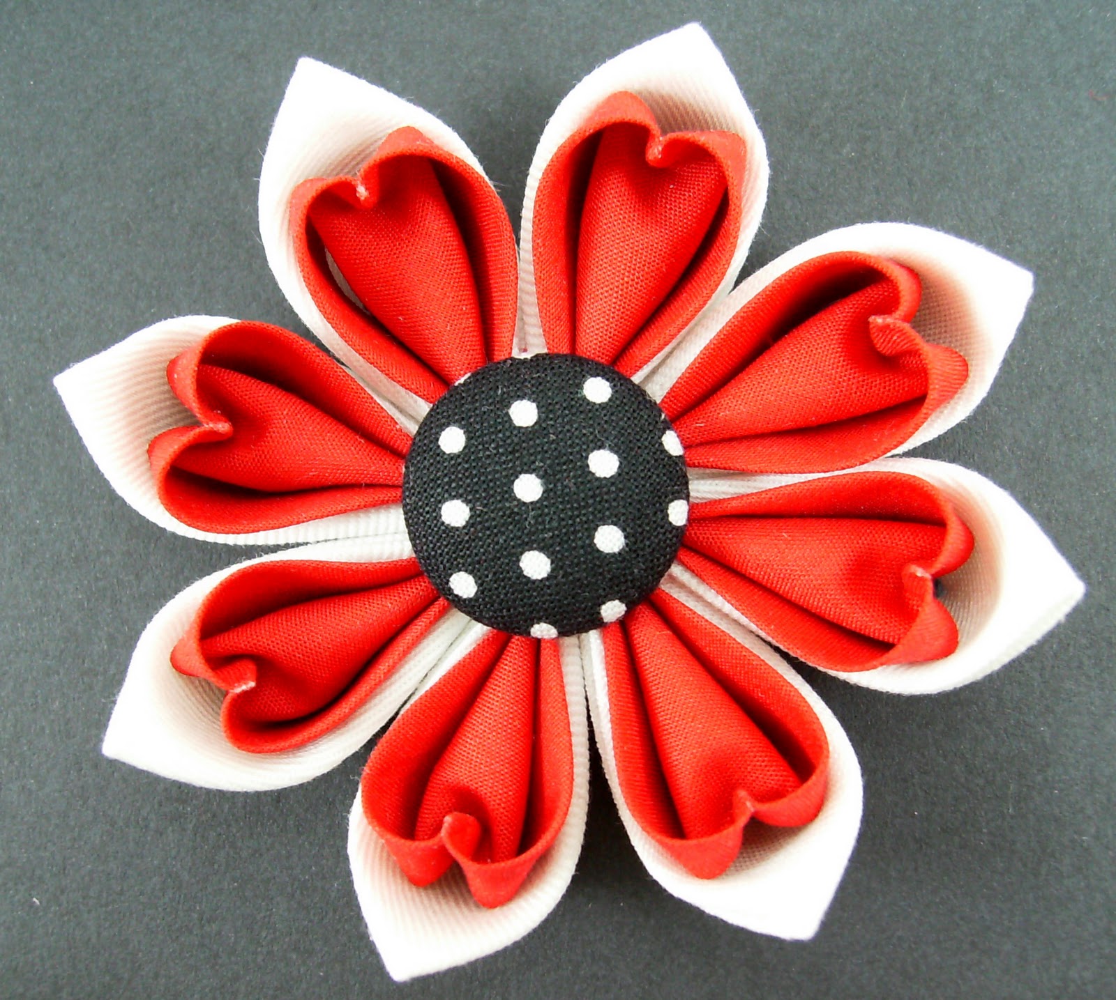 Double Kanzashi Flower | Bumbleberries Boutique