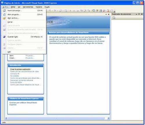 .: Viendo la interfaz visual estudio .Net