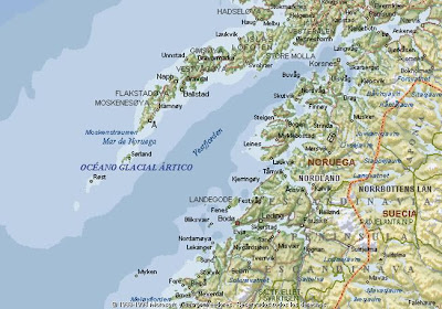 Mapas antiguos: Mapa del Fiordo Occidental de Noruega.