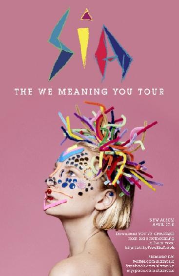 A2 Media Coursework Alex Machin: Sia Tour Poster