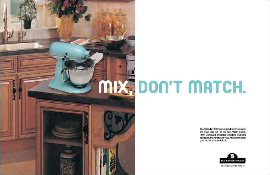 Kellie Terese O'Hara: AD LAUNCH CAMPAIGN - KITCHEN AID ARTISAN STAND MIXER