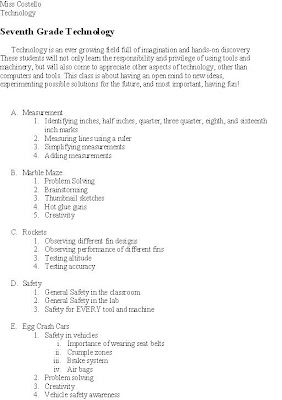 NesaquakeTech: Seventh Grade Course Outline
