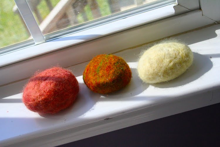You know how we're an art family...: felting rocks