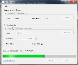 Daniel's SharePoint Tips & Tricks: How to Resize a Fixed VHD