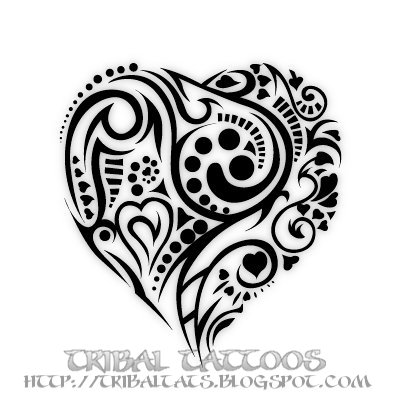 Tribal Tattoos Flash: 10 Unique Designs of Tribal Heart Tattoos