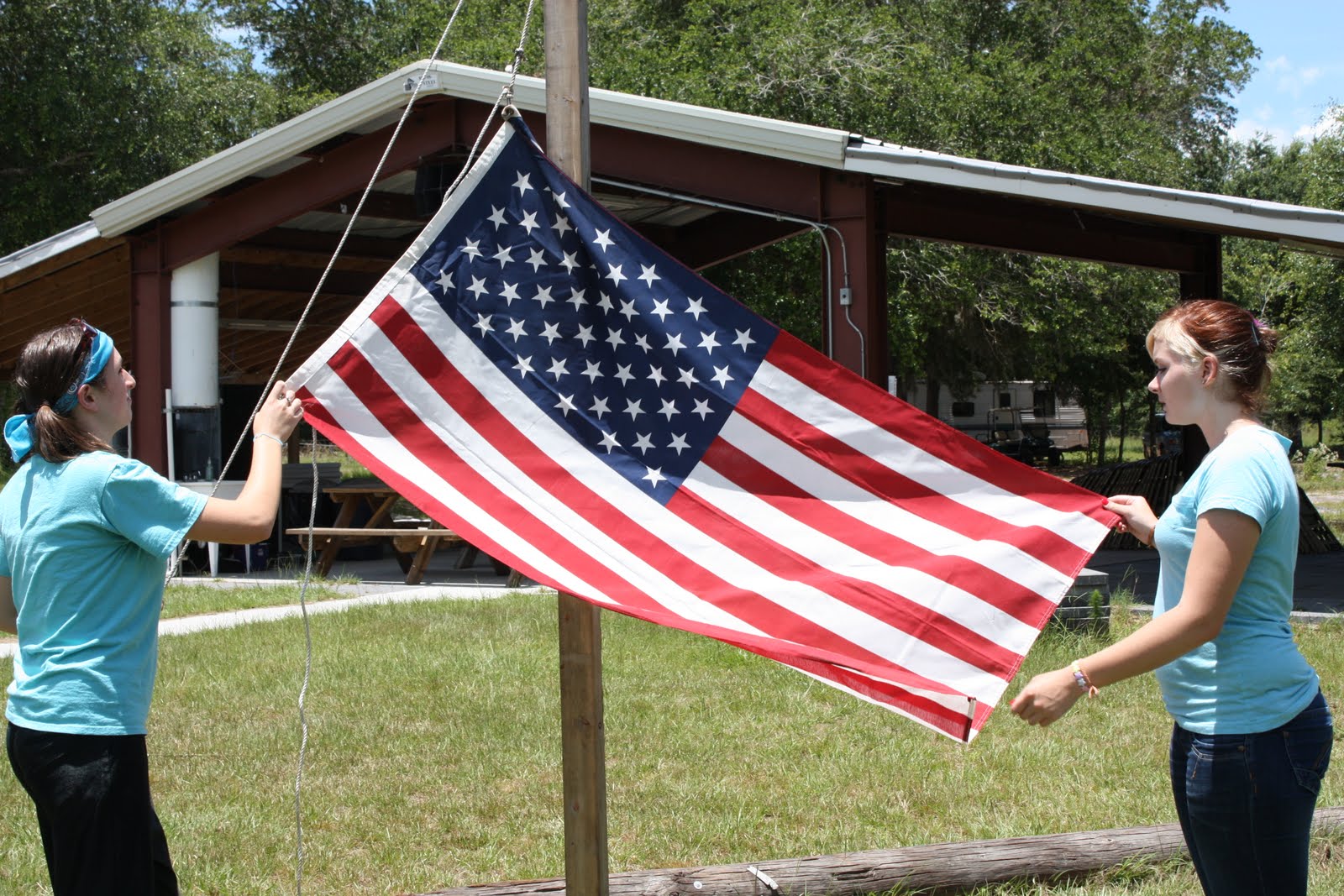 Beehive Messages: Young Women's Camp 2010 - First Flag Ceremony