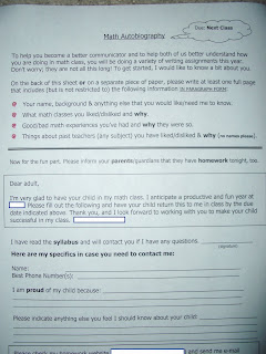 Math Teacher Mambo: First Day Algebra Activity