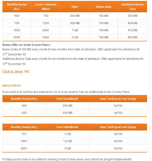 Genuine Softwares and Cool Tricks: Tata Docomo 3G Prepaid & Postpaid Plans new
