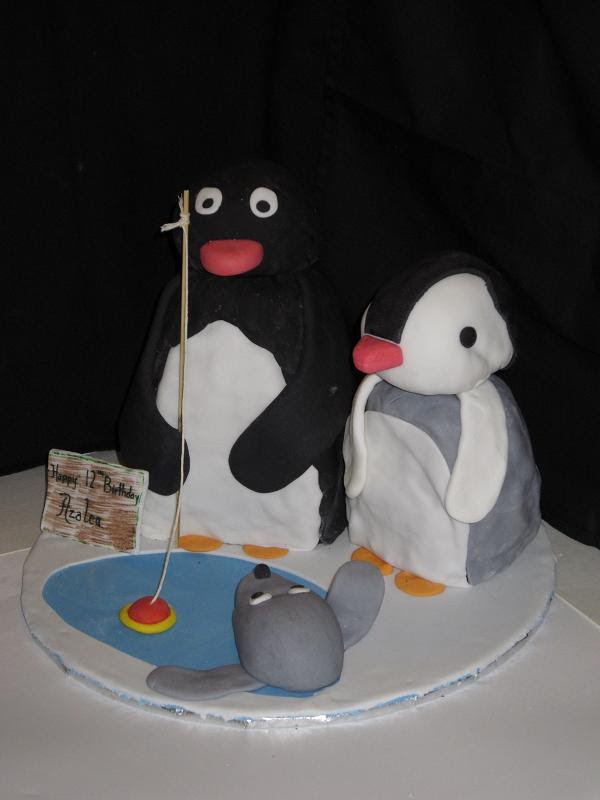 Margs Kitchen: Pingu, Pinga and Robbie the seal cake.