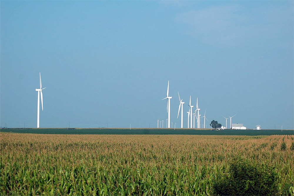 someone passing by: Fowler Ridge Wind Farm