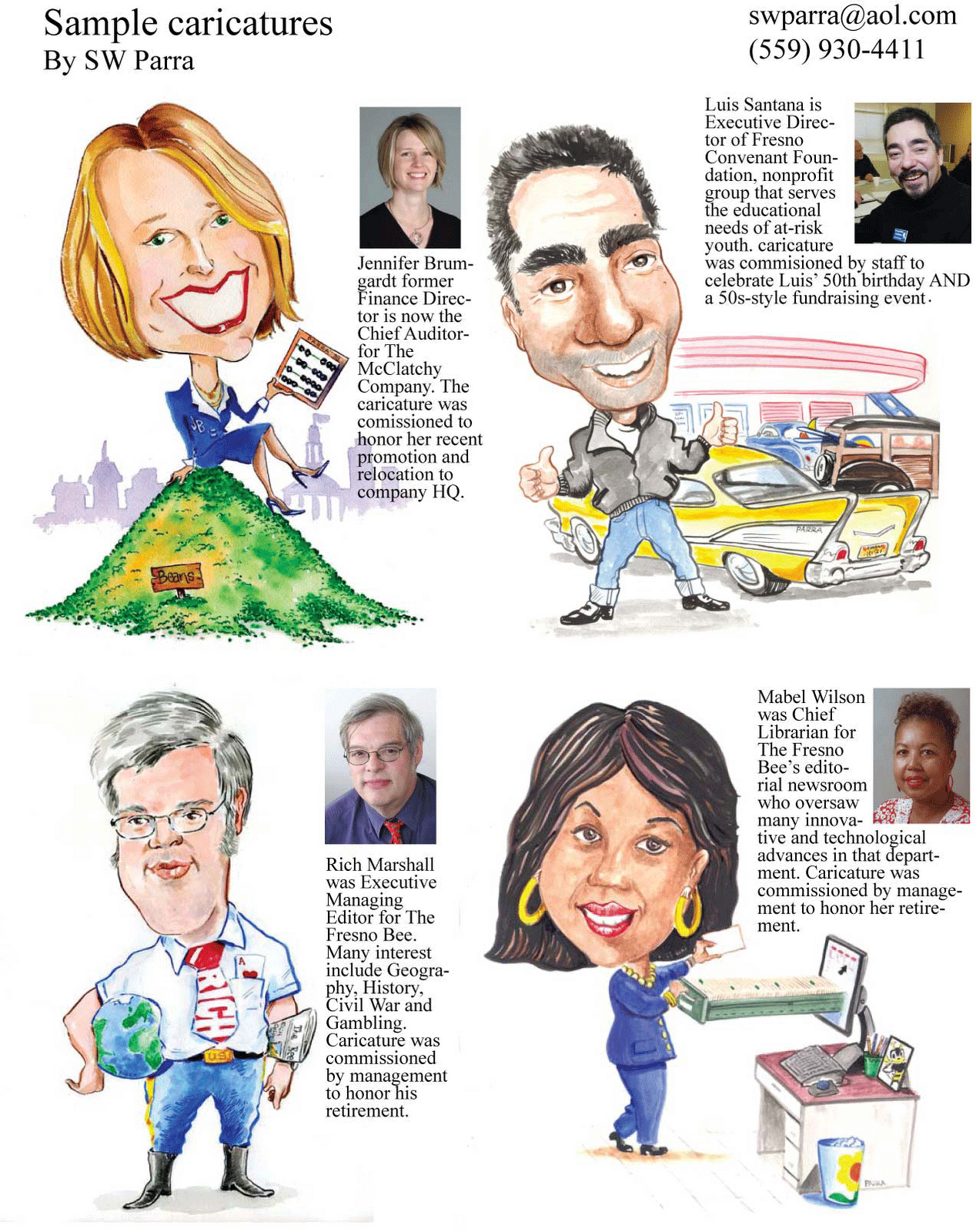 CUSTOM CARICATURES: Caricature samples