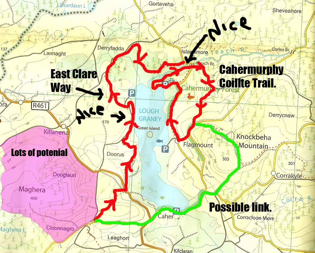 West of Ireland Mountain Bike Trails.: Flagmount/East Clare Way
