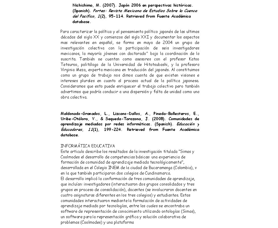 Memo: Bibliografía anotada en formato APA