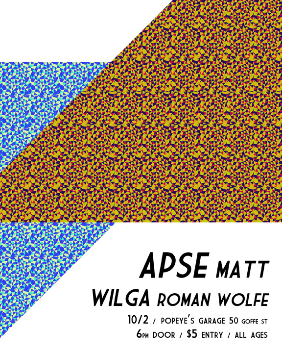 Show Review: Apse, Matt Wilga, Roman Wolfe @ Popeye's Garage, Oct. 2nd ...