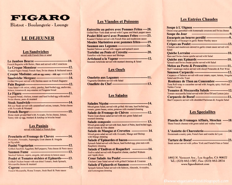Figaro Bistro - Los Feliz, Los Angeles - Vegas and Food