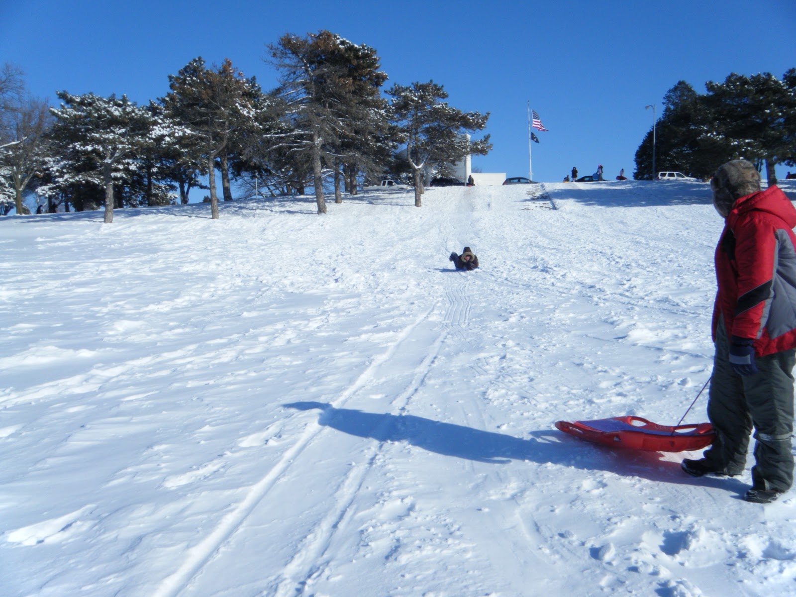 The Galloways: Sledding at Memorial Park