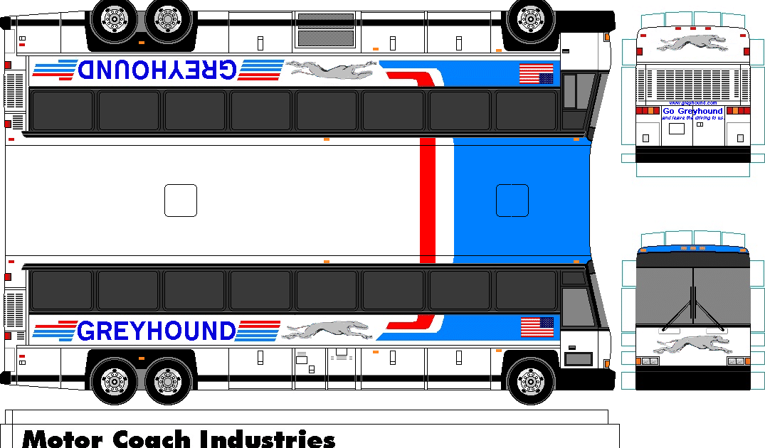 SP. Papel Modelismo: PaperCraft - Greyhound - Paper Bus D4500