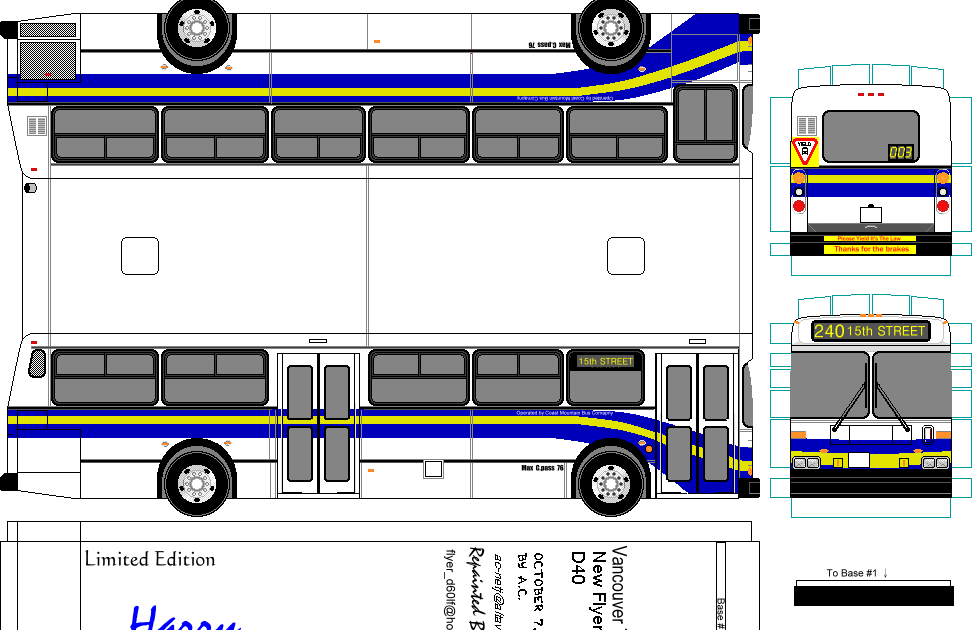 SP. Papel Modelismo: PaperCraft - Vancouver TransLink bus