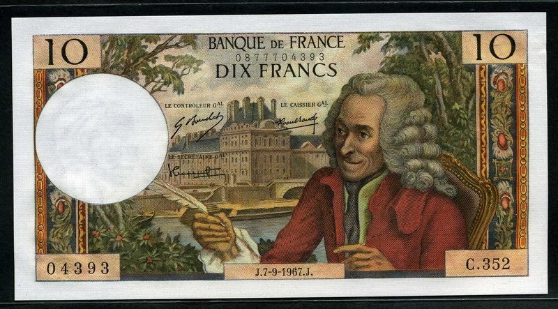 France Banknotes 10 Francs Bank Note 1967 Voltaire World Banknotes france-banknotes-10-francs-bank-note-1967-voltaire-world-banknotes
