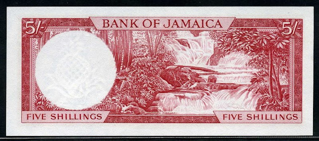 Jamaican banknotes 5 Shillings note 1960 Queen Elizabeth II|World ...