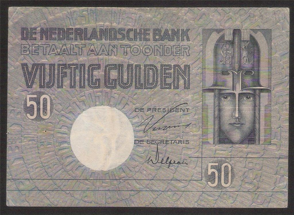 Netherlands Paper Money 50 Gulden banknote 1929|World Banknotes & Coins ...