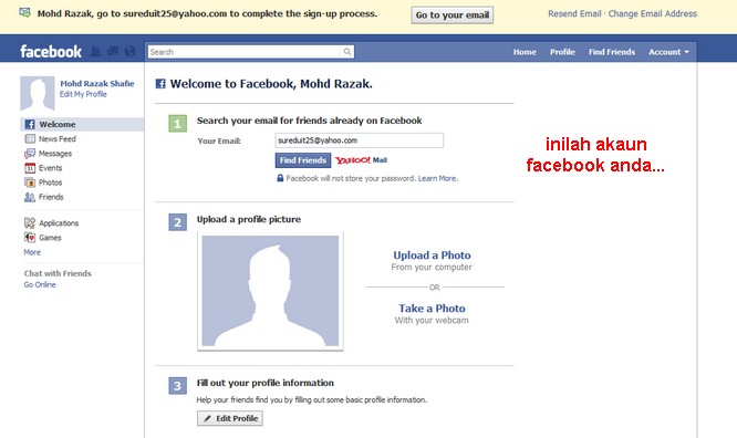 Sureduit Punya Blog: Cara nak buka akaun Facebook