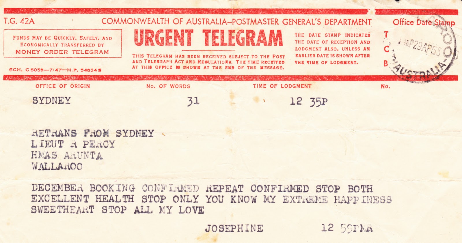 Telegrams and letters…good news, then and now….