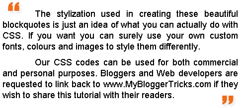 My Web Blogger Tricks: 14 Amazing Examples To Customize Blockquote ...