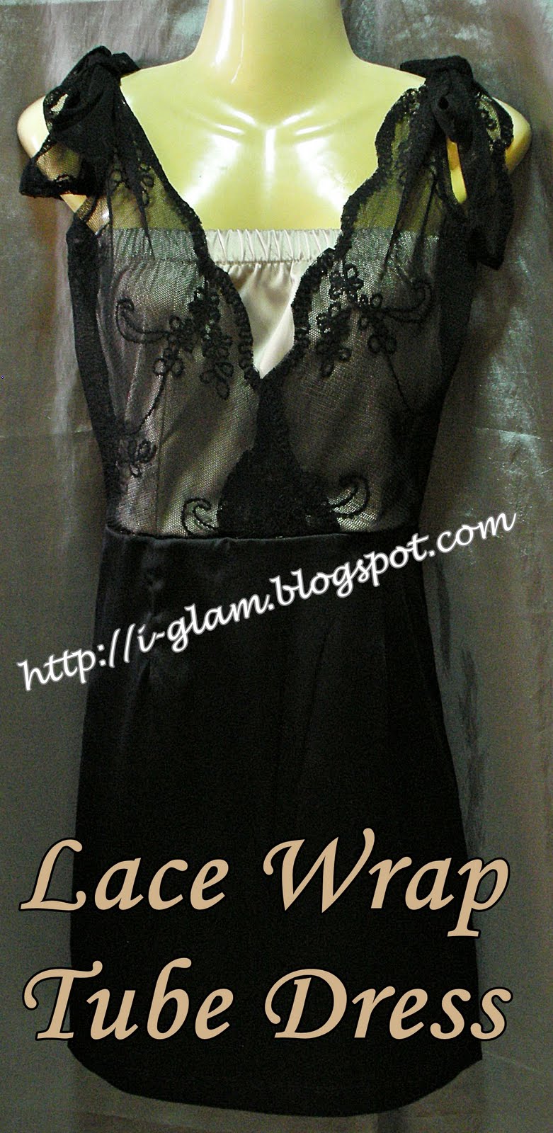 Item code : Pal#1665 (Lace Wrap Tube Dress)