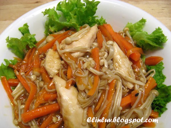 Elinluv's Tidbits Corner: Stir Fry Enokitake With Chicken Breast ...