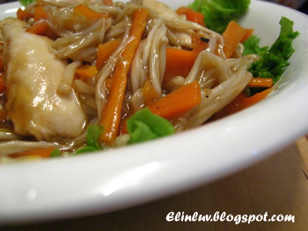 Elinluv's Tidbits Corner: Stir Fry Enokitake With Chicken Breast ...