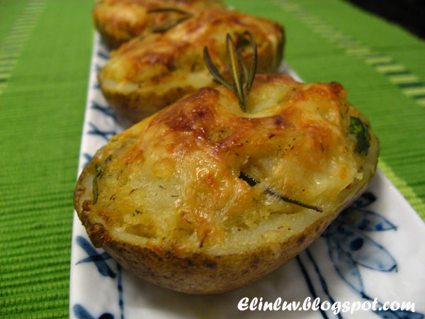Elinluv's Tidbits Corner: Baked Dressed Potato Halves