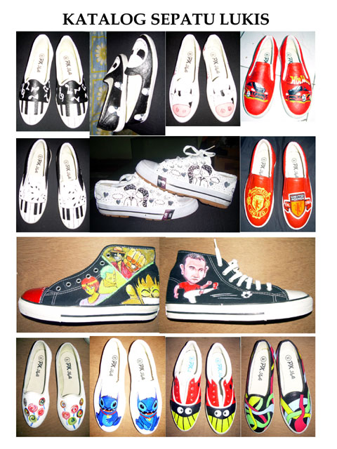 acrylic painting: katalog sepatu lukis 4