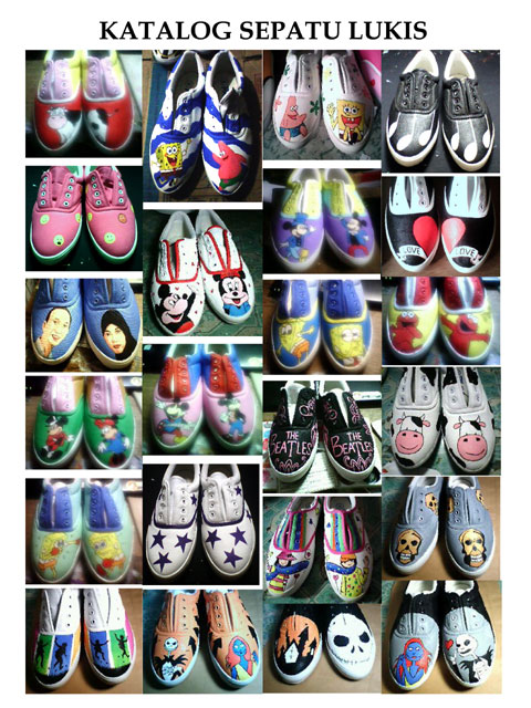 acrylic painting: katalog sepatu lukis 14