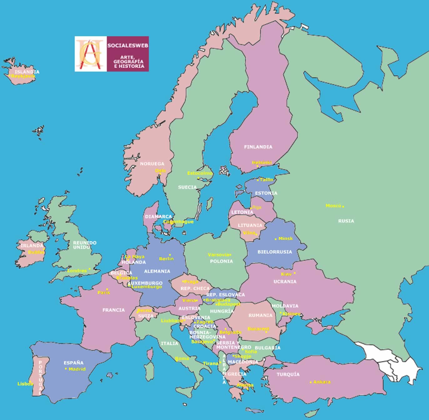 Histora universal: mapa de europa