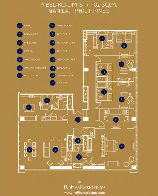 Raffles Residences Penthouse Floorplan