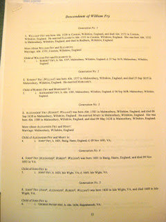 Long Ago and Far Away: Fry Genealogy