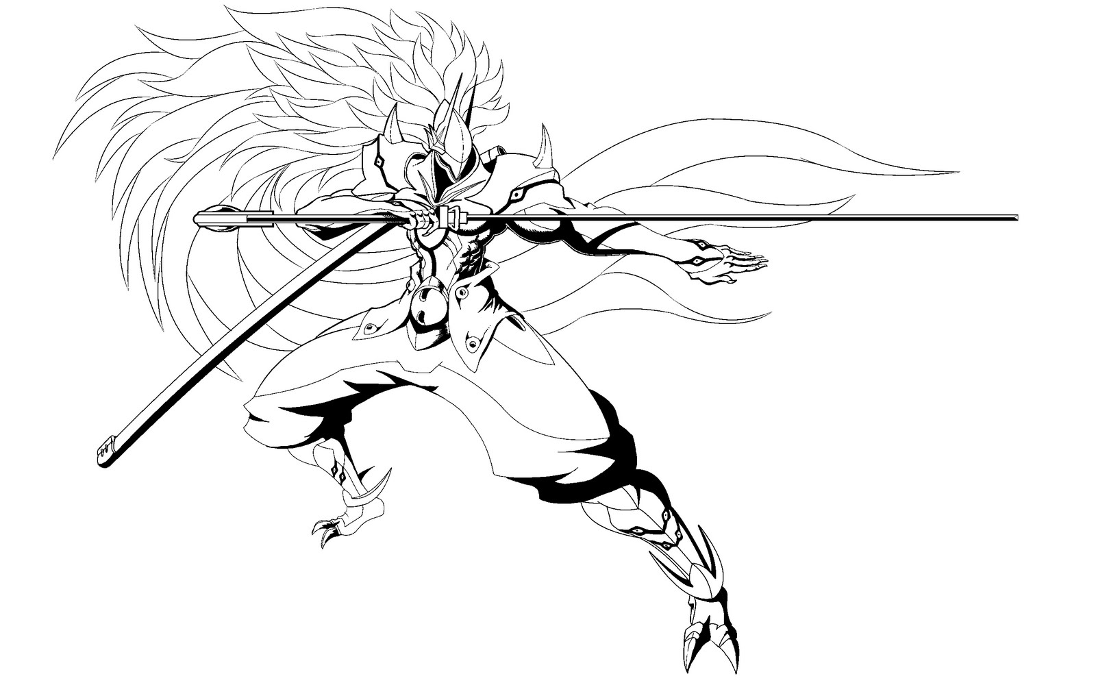 RACKET-PUNCH!: Hakumen Lineart
