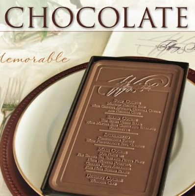 Olivier Events: Chocolate Menu Cards
