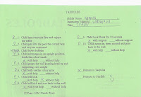 Katarina's Swim Lesson Report Card!