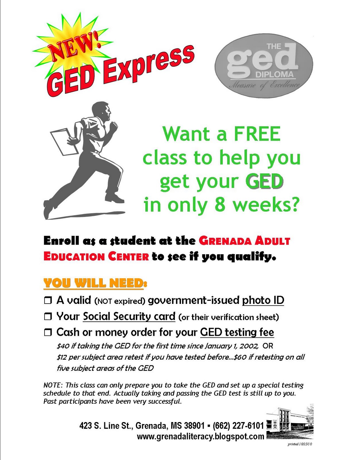 Grenada League for Adult Development (GLAD): GED EXPRESS CLASS FLYER