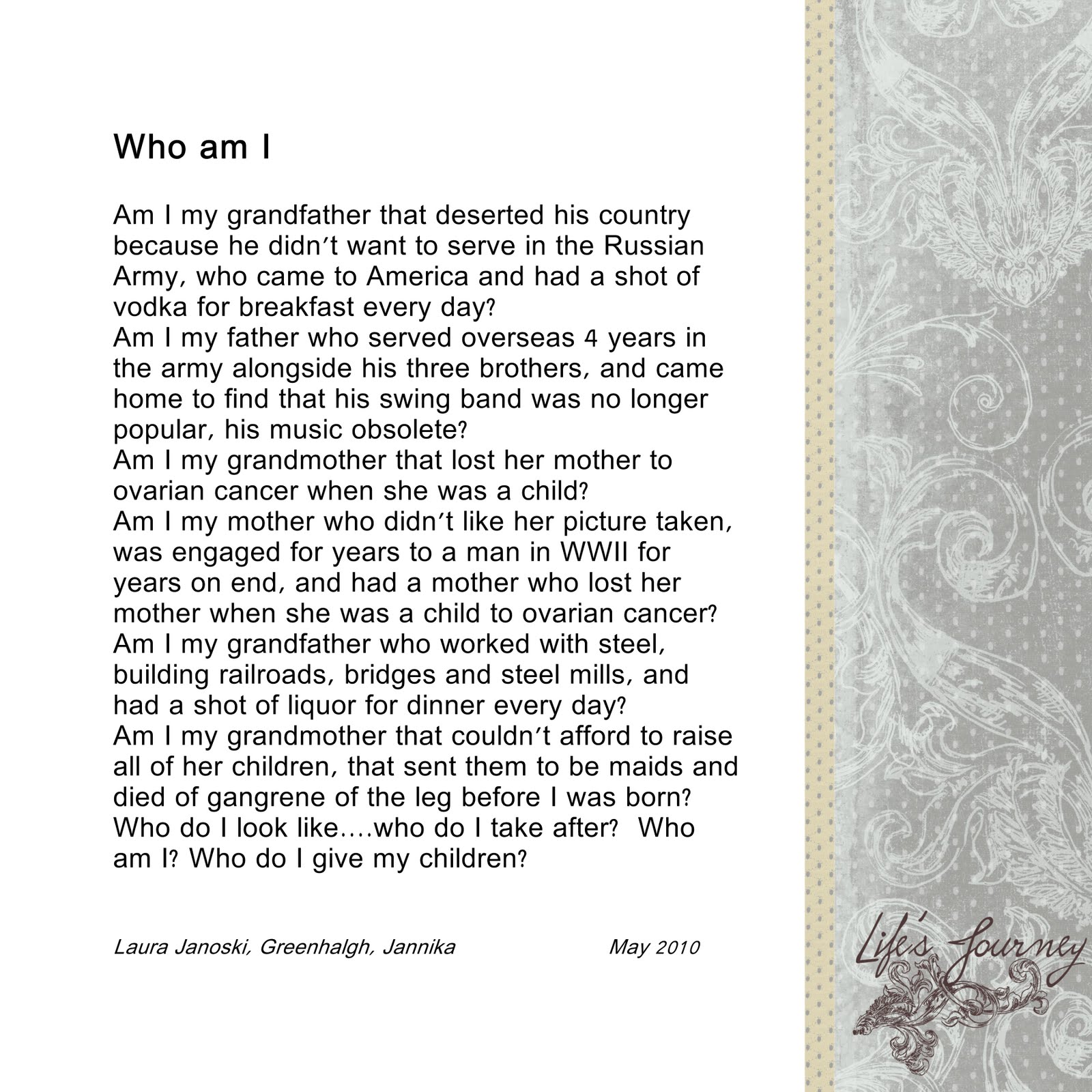 Power of the Flower: Who am I? Poem