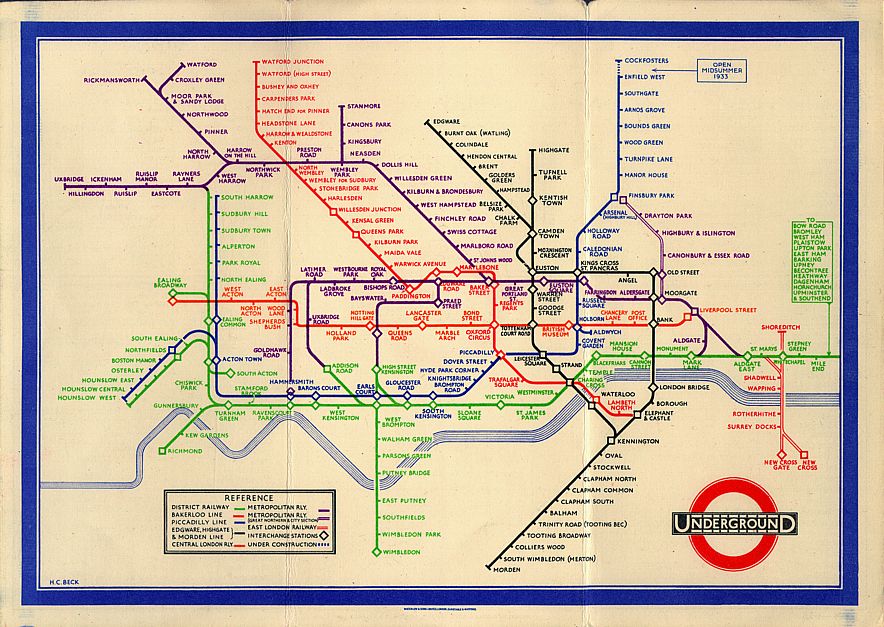 nrtia: 'Harry' Beck's Underground Map Evolves