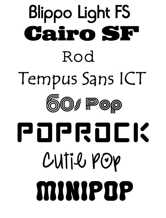 Amy Towers AS Media: Pop Music Magazine Font Ideas