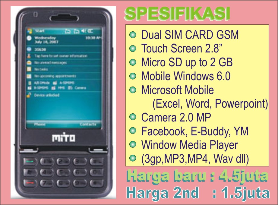 LAYANAN JUAL BARANG BEKAS PAKAI (2nd): MITO CORP CELLULER