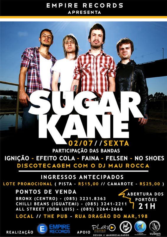 Blog Dê Pontes: SUGAR KANE 02 DE JULHO DE 2010 EM FORTALEZA THE PUB