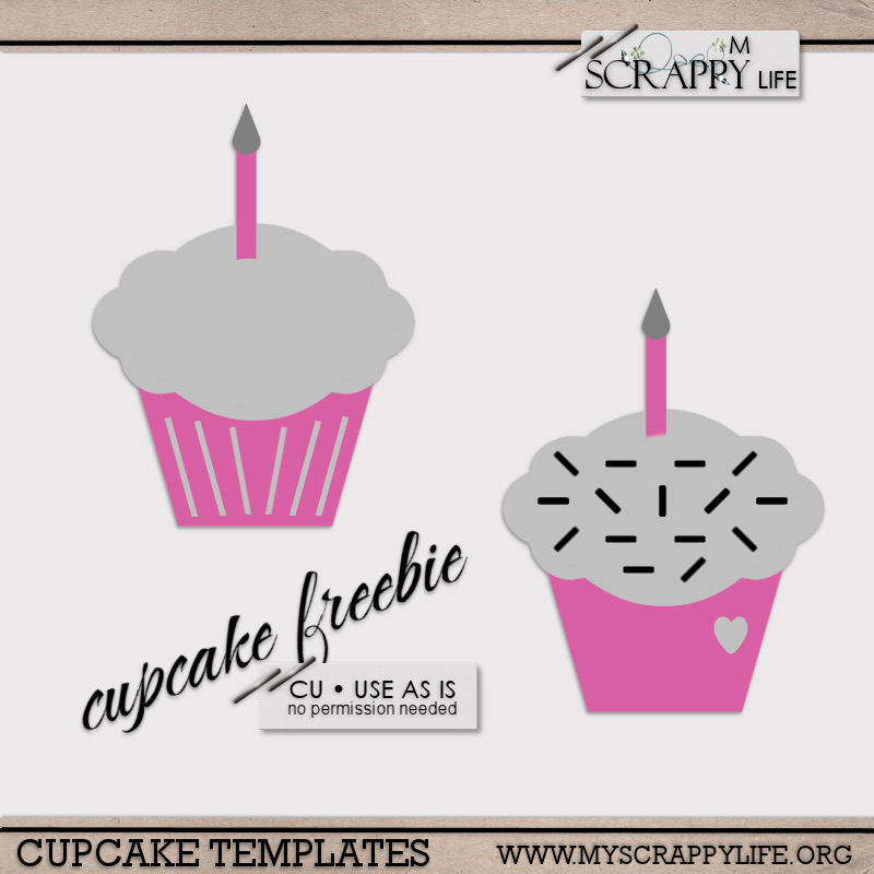 My Scrappy Life: Cupcake Templates CU - Freebie