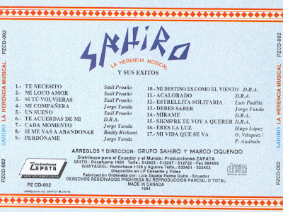 viejos tiempos - SAHIRO - CARÀTULAS DE DISCOS (AMÈRICA DEL SUR)